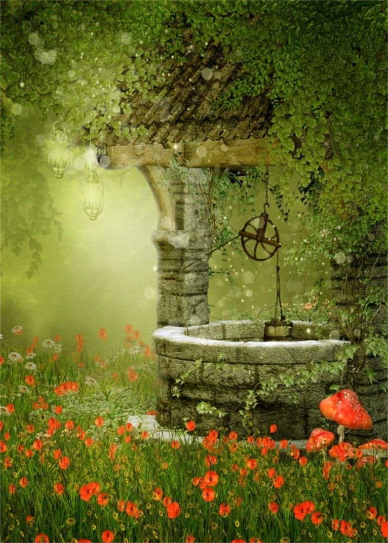 ABPHOTO Polyester 5x7ft Photography Backdrop Fairytale Magical Well on ...