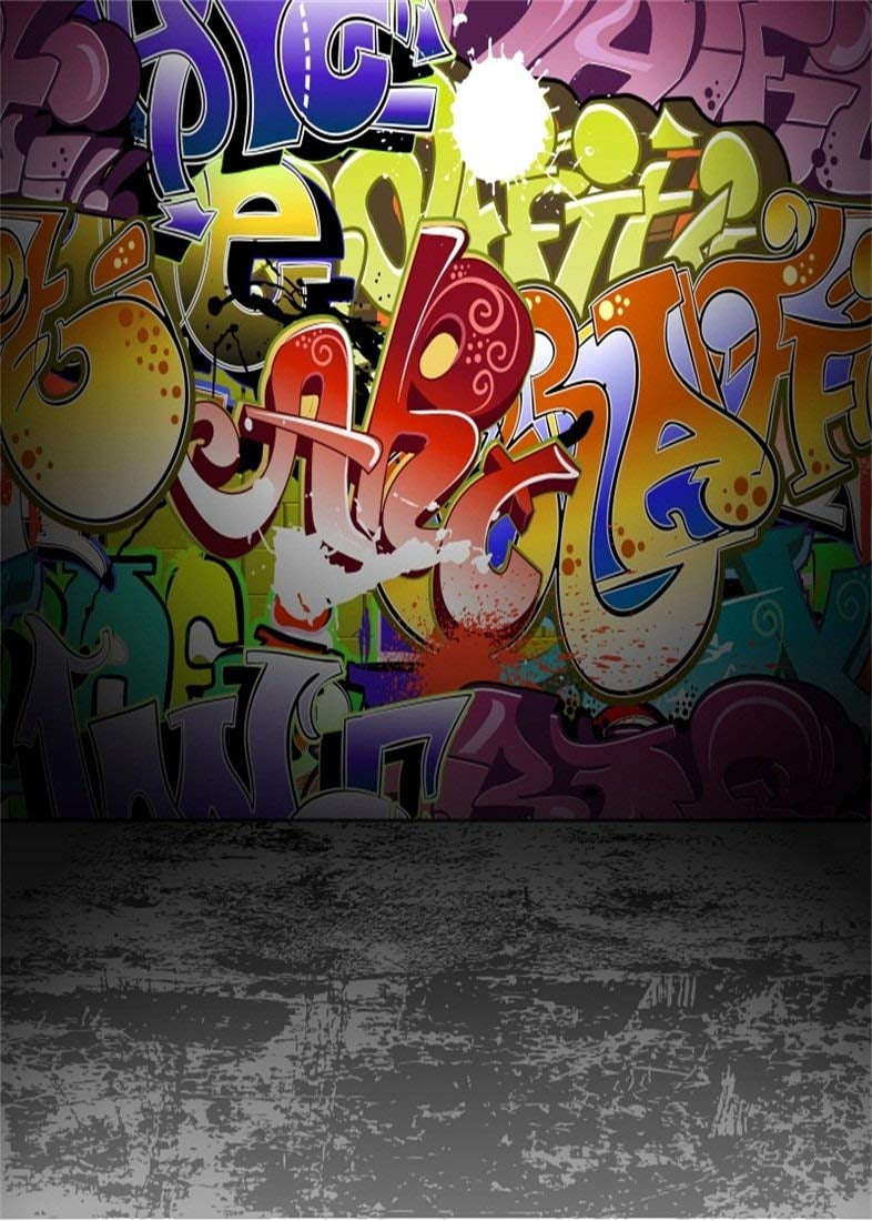 ABPHOTO Polyester 5x7ft Photography Backdrop Graffiti Wall Urban Street ...