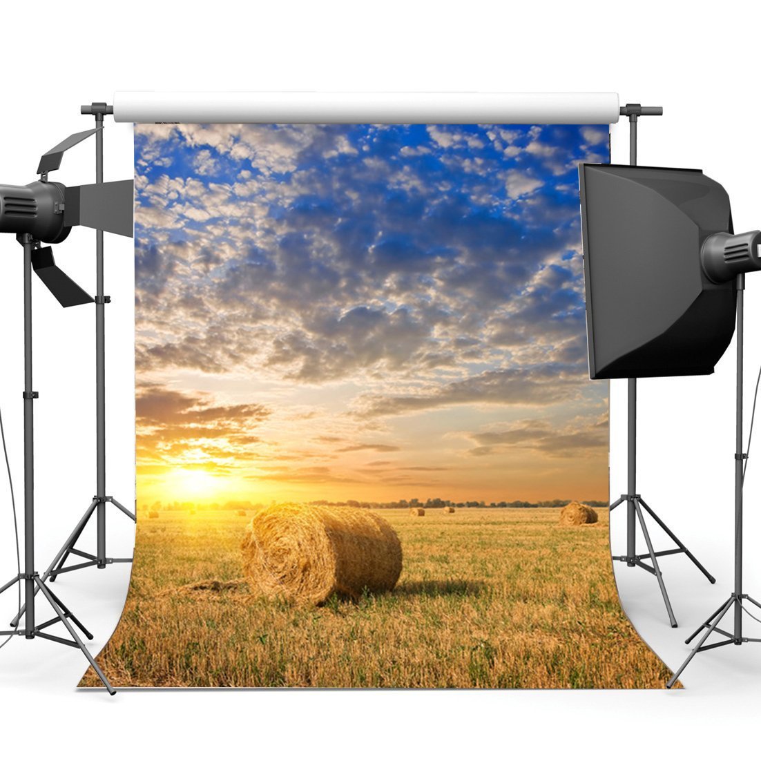 ABPHOTO Polyester 5x7ft Photography Backdrop Nature Farmland Straw Hay ...