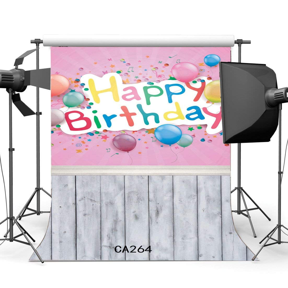 ABPHOTO Polyester 5x7ft 5x7ft Photography Backdrop Pink Happy Birthday ...