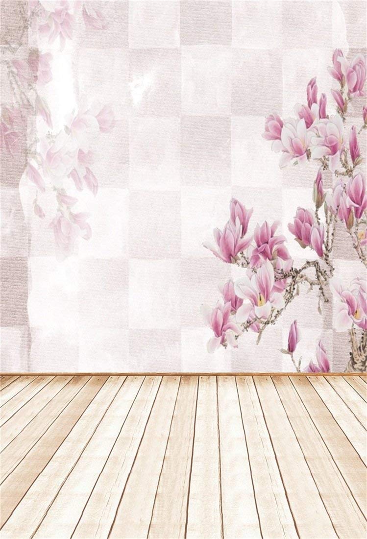 ABPHOTO Polyester 5x7ft Photography Backdrop Wooden Stripe Floor Pink ...