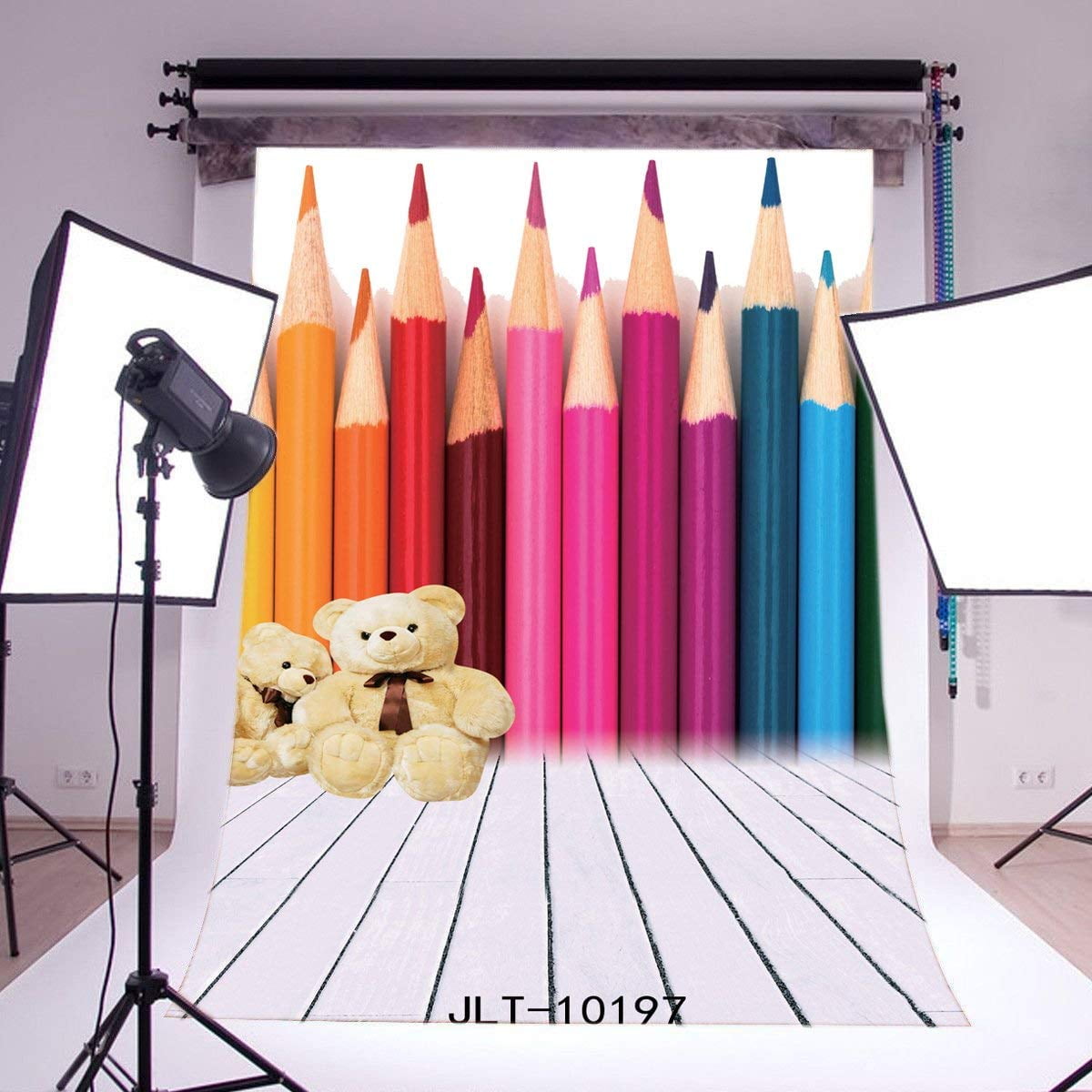 ABPHOTO Polyester 5x7ft Photography Backdrops Multicolor Pencil Bear ...