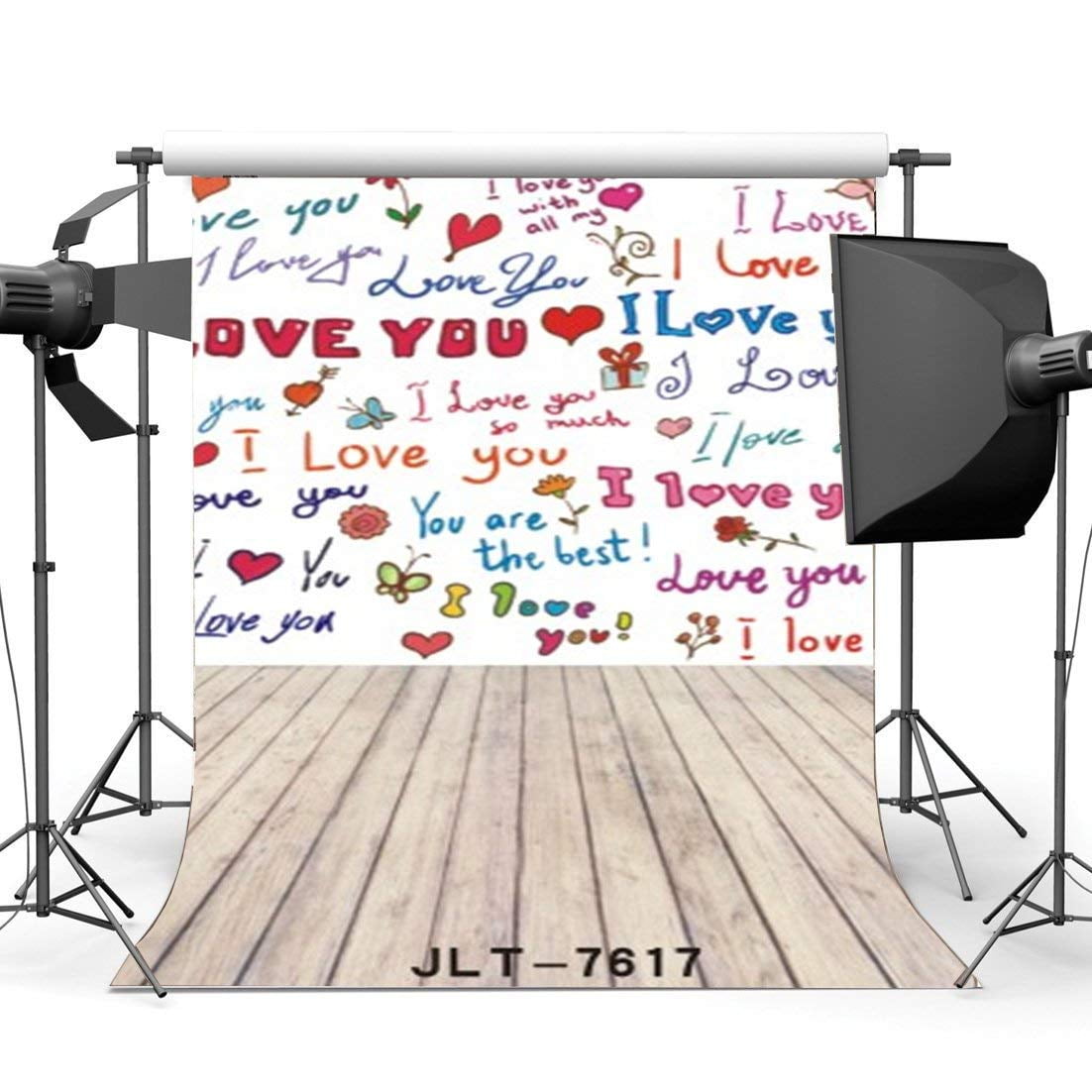 ABPHOTO Polyester 5x7ft Photography Backdrops Valentine's Day Alphabet ...