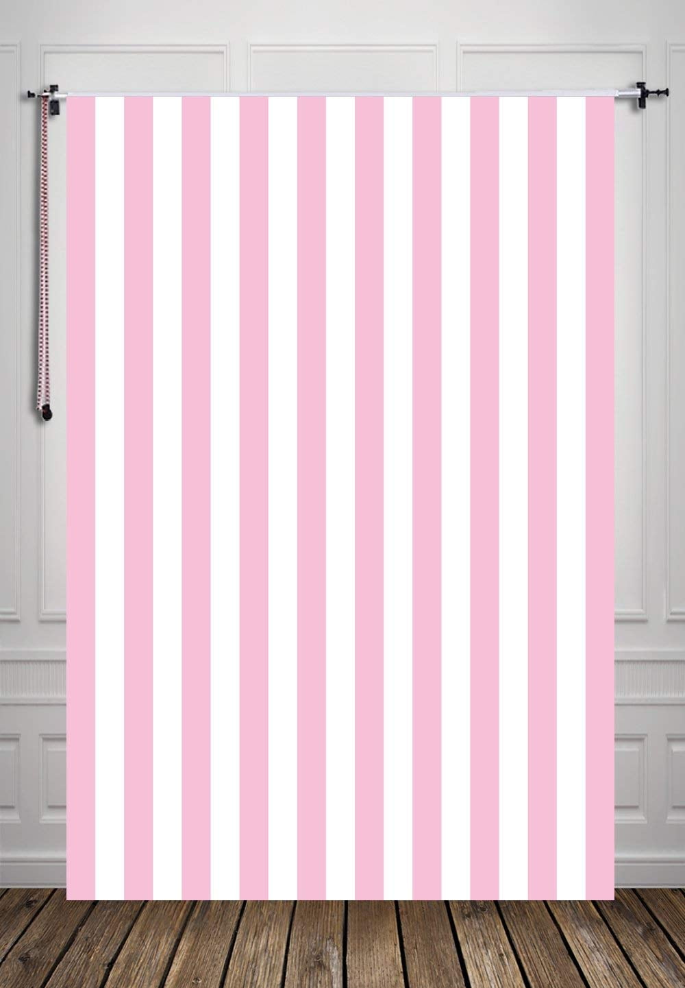 ABPHOTO Polyester 5x7ft Pink White Stripe Backdrop Photography Backdrop ...
