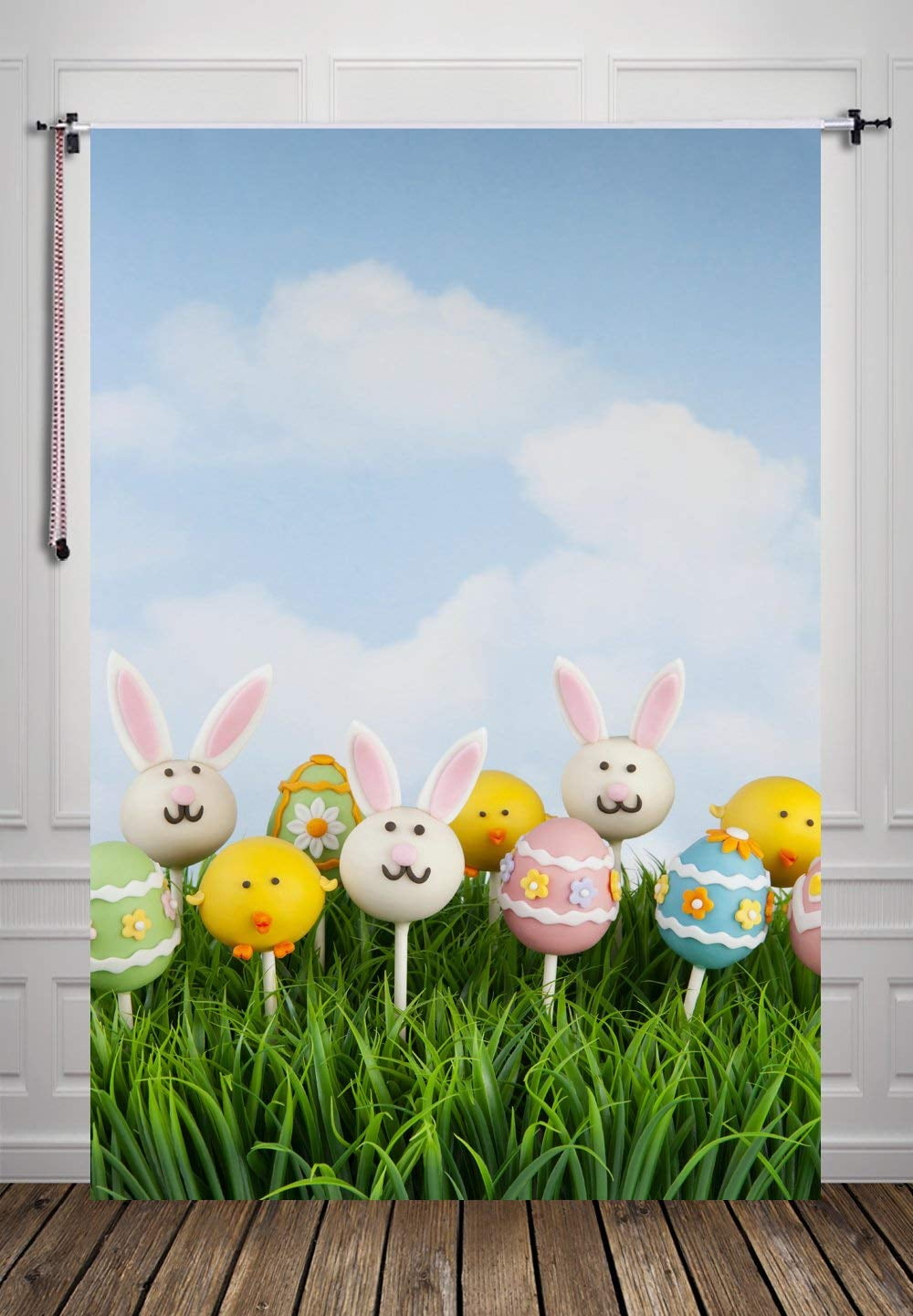 ABPHOTO Polyester 5x7ft Pretty Easter Eggs Backdrop Photography ...