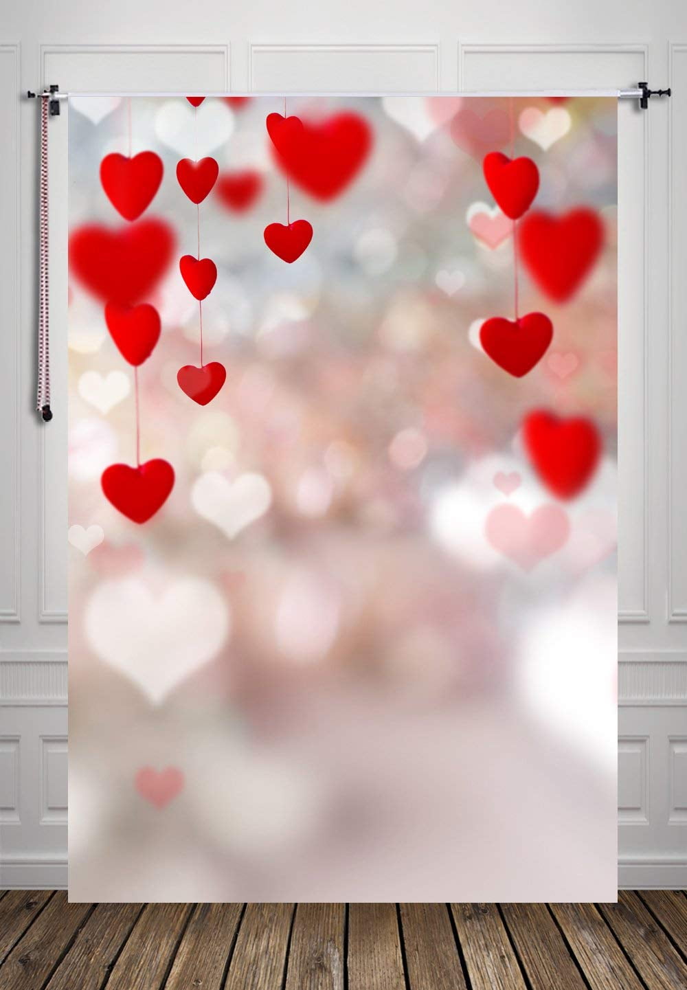 ABPHOTO Polyester 5x7ft Red Heart Backdrop Newborn Baby Shower ...