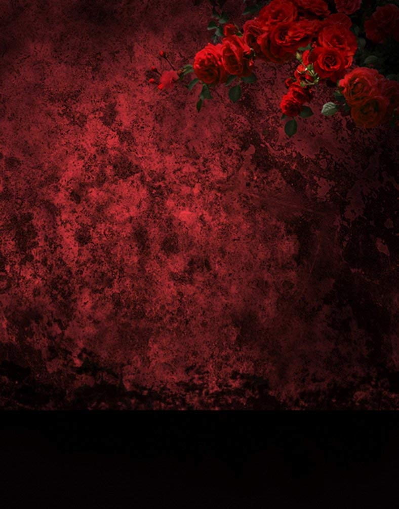 ABPHOTO Polyester 5x7ft Red Rose Flowers Photography Backdrops Photo ...