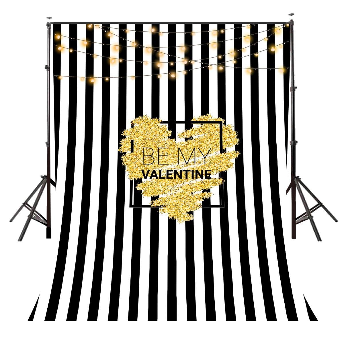 ABPHOTO Polyester 5x7ft Romantic Confession Backdrop Black and White ...