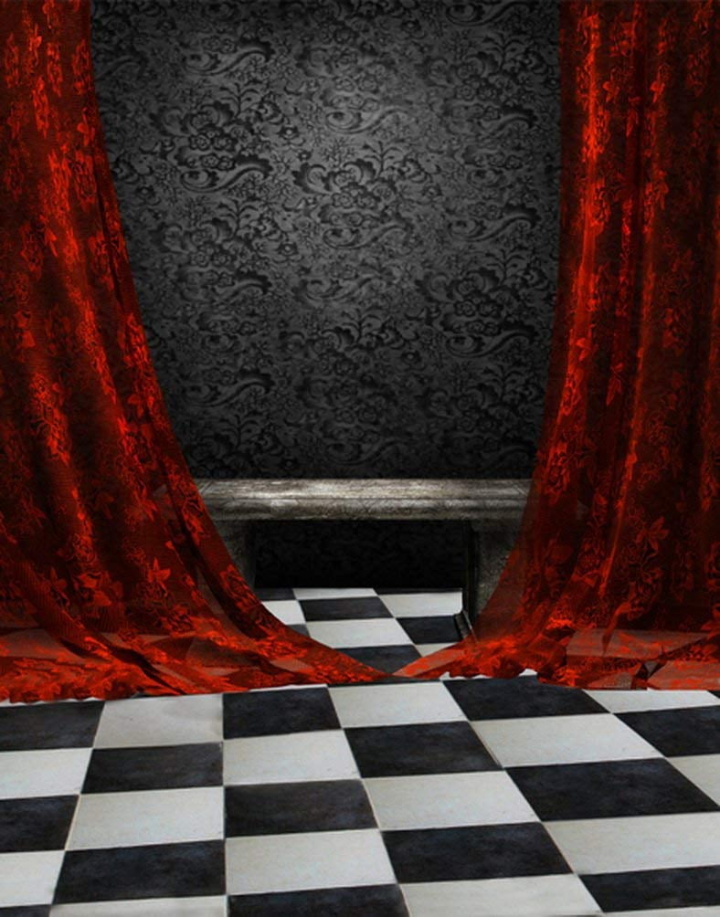 ABPHOTO Polyester 5x7ft Room Red Curtain Photography Backdrops Photo ...