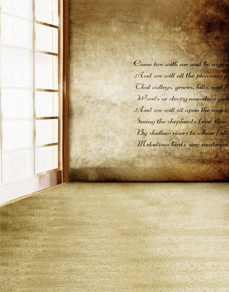 ABPHOTO Polyester 5x7ft Room Vintage Poem Photography Backdrops Photo ...