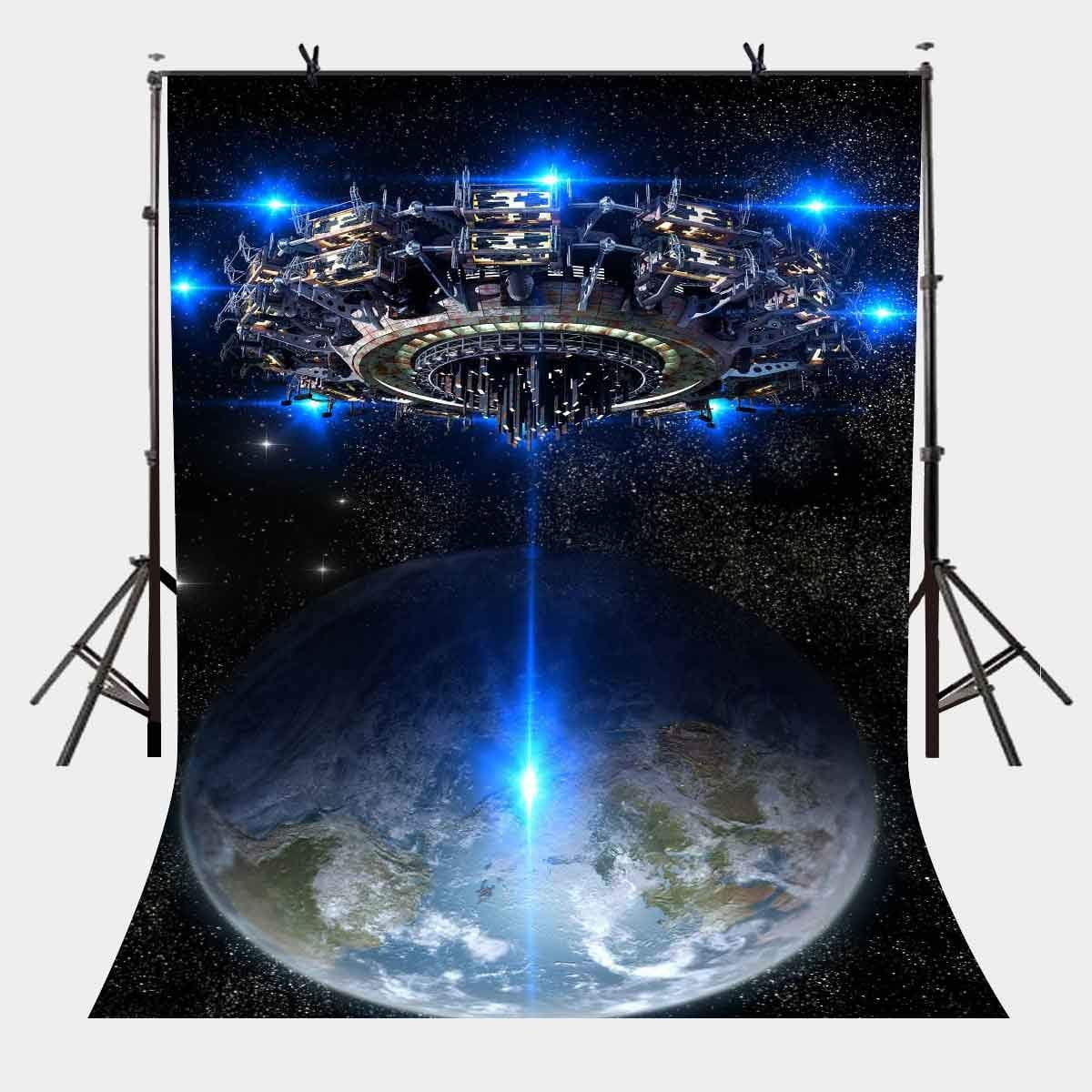 ABPHOTO Polyester 5x7ft Science Fiction Backdrop Dark Stars Science ...