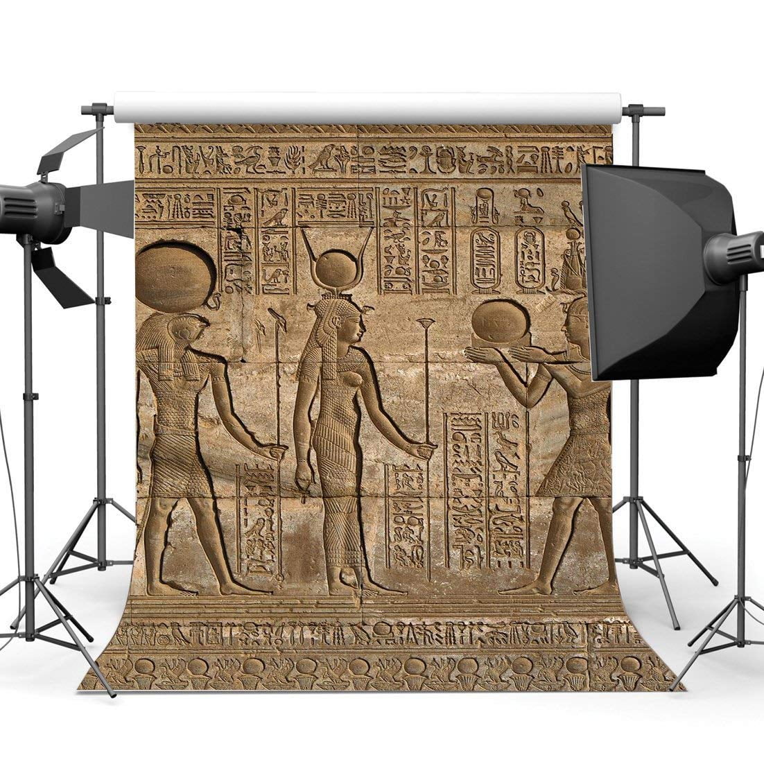 ABPHOTO Polyester 5x7ft Shabby Egypt Backdrop Old Egyptian Mural ...