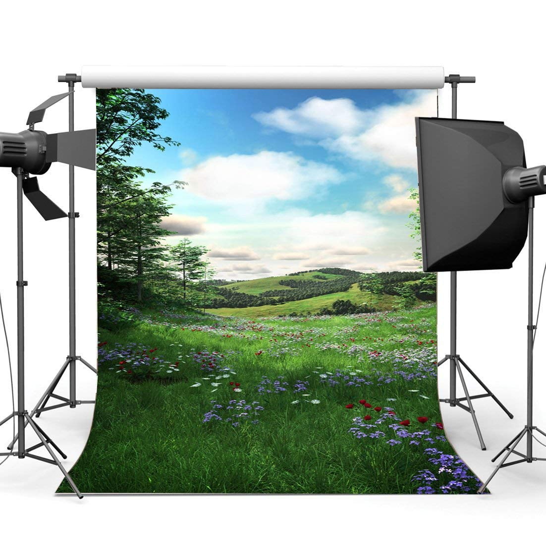 ABPHOTO Polyester 5x7ft Spring Backdrop Fairytle Enchanted Garden Fresh ...