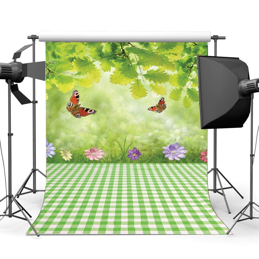 ABPHOTO Polyester 5x7ft Spring Backdrop Happy Easter Butterfly Fresh ...