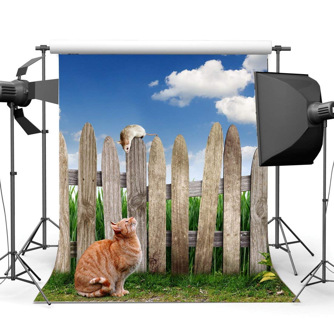 ABPHOTO Polyester 5x7ft Spring Backdrop Rural Countyard Backdrops Retro ...
