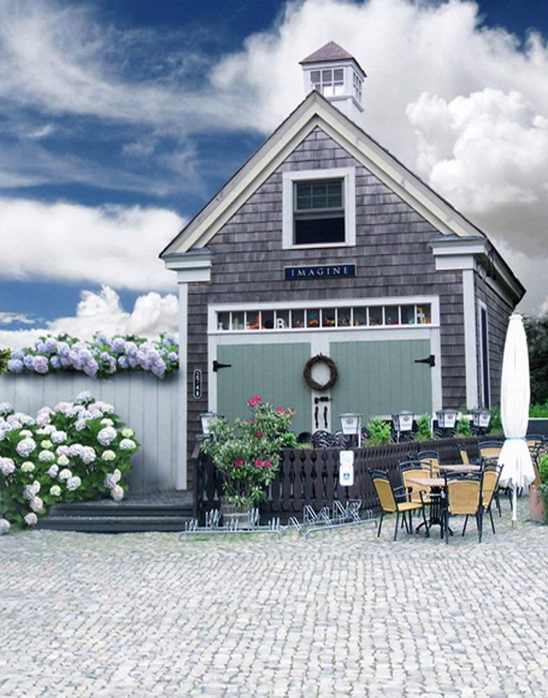 ABPHOTO Polyester 5x7ft Stone Floor Flowers House Photography Backdrops ...