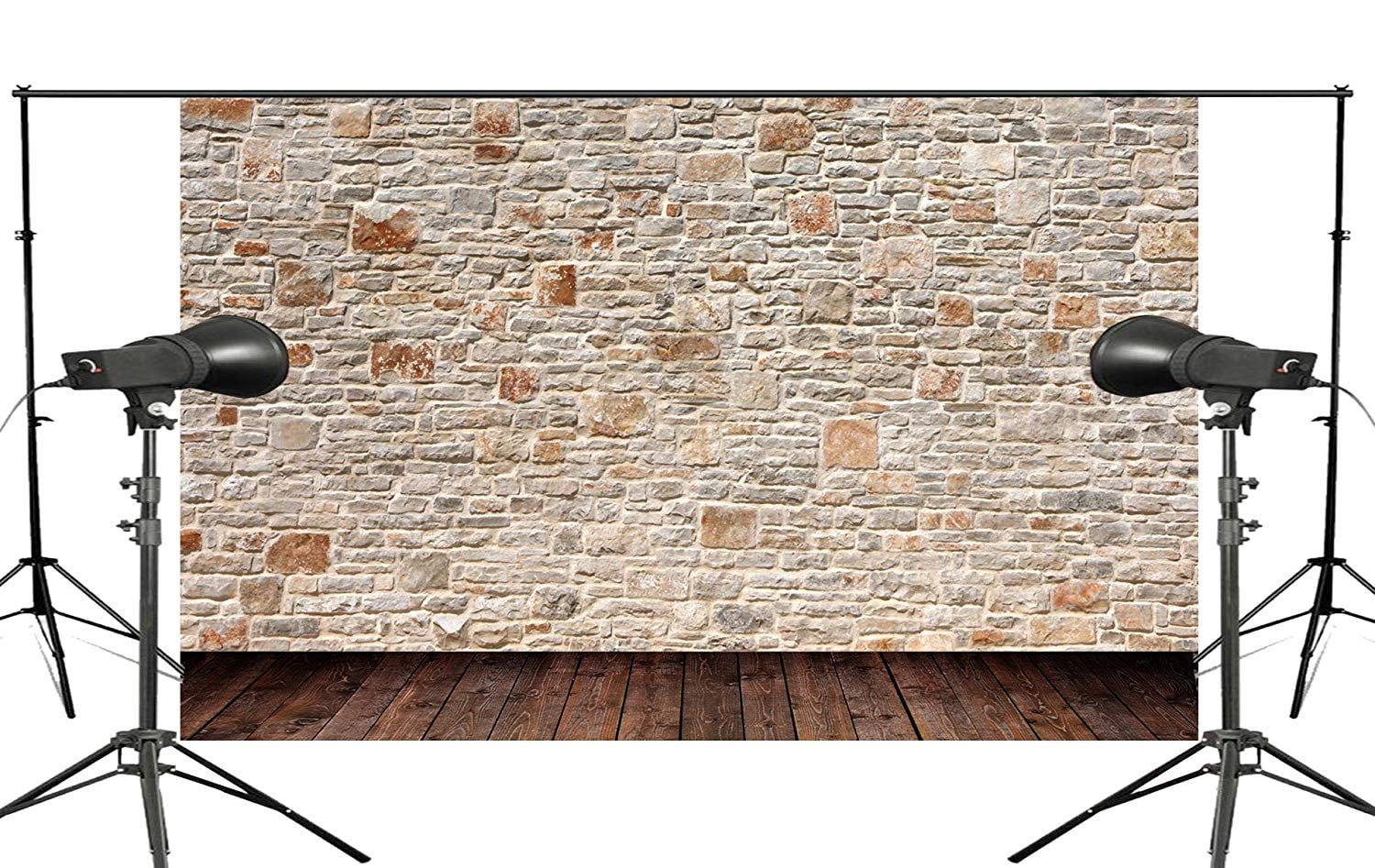 ABPHOTO Polyester 5x7ft Stone Wall Wood Floor Background Photography ...