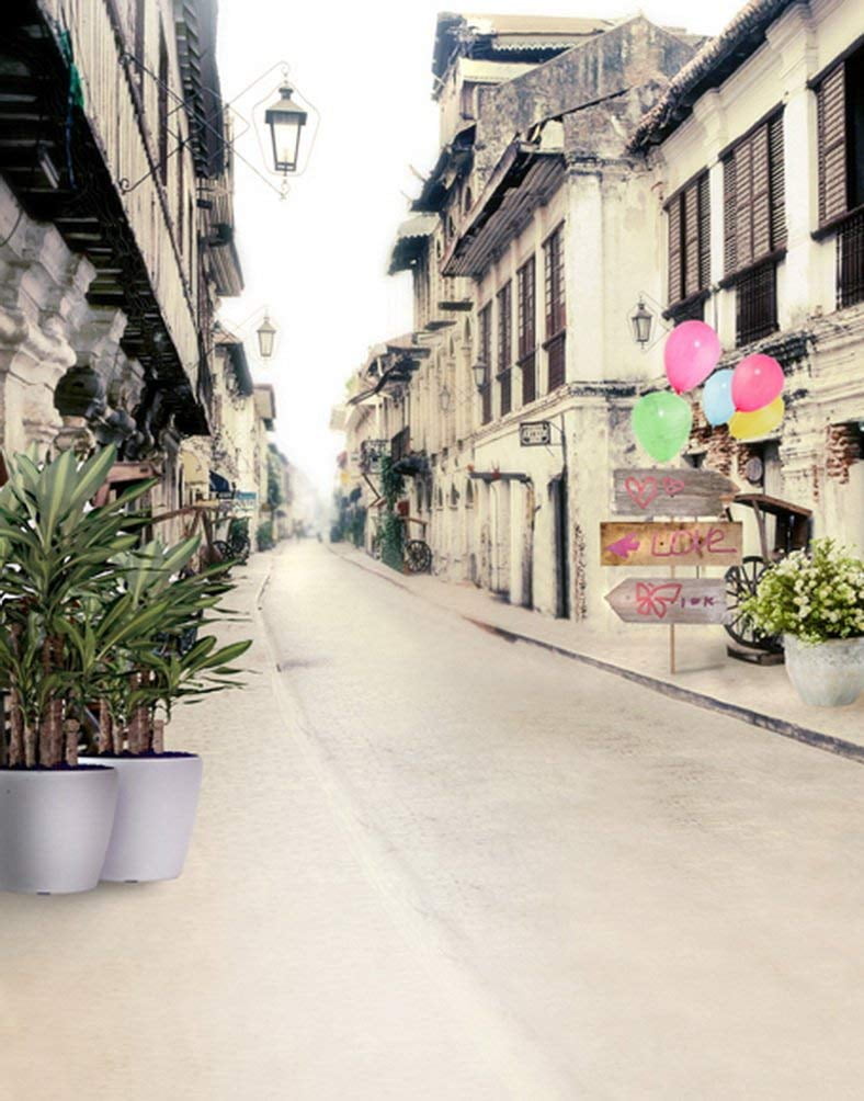 ABPHOTO Polyester 5x7ft Street View Building Photography Backdrops ...