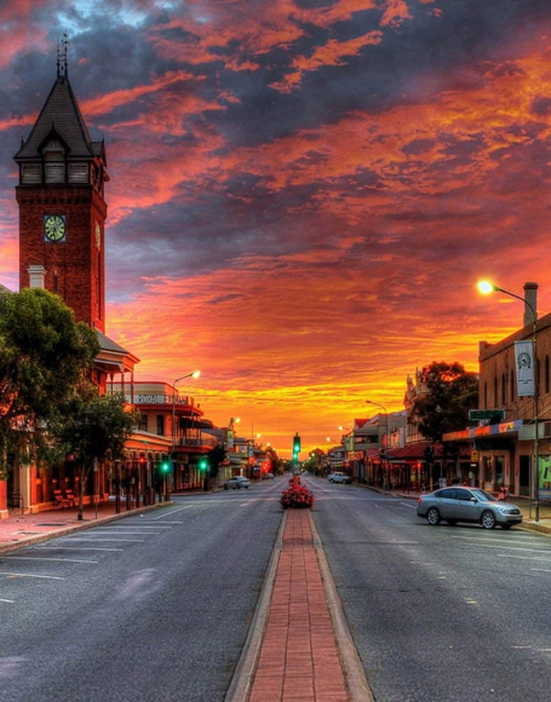 ABPHOTO Polyester 5x7ft Street View Sunset Photography Backdrops Photo ...