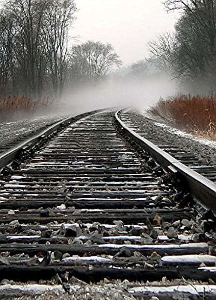 ABPHOTO Polyester 5x7ft Train Tracks Photography Backdrops Black ...