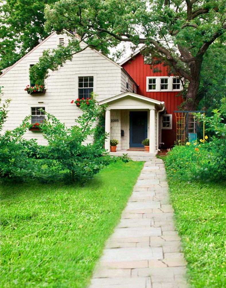 ABPHOTO Polyester 5x7ft Tree Grass House Photography Backdrops Photo ...