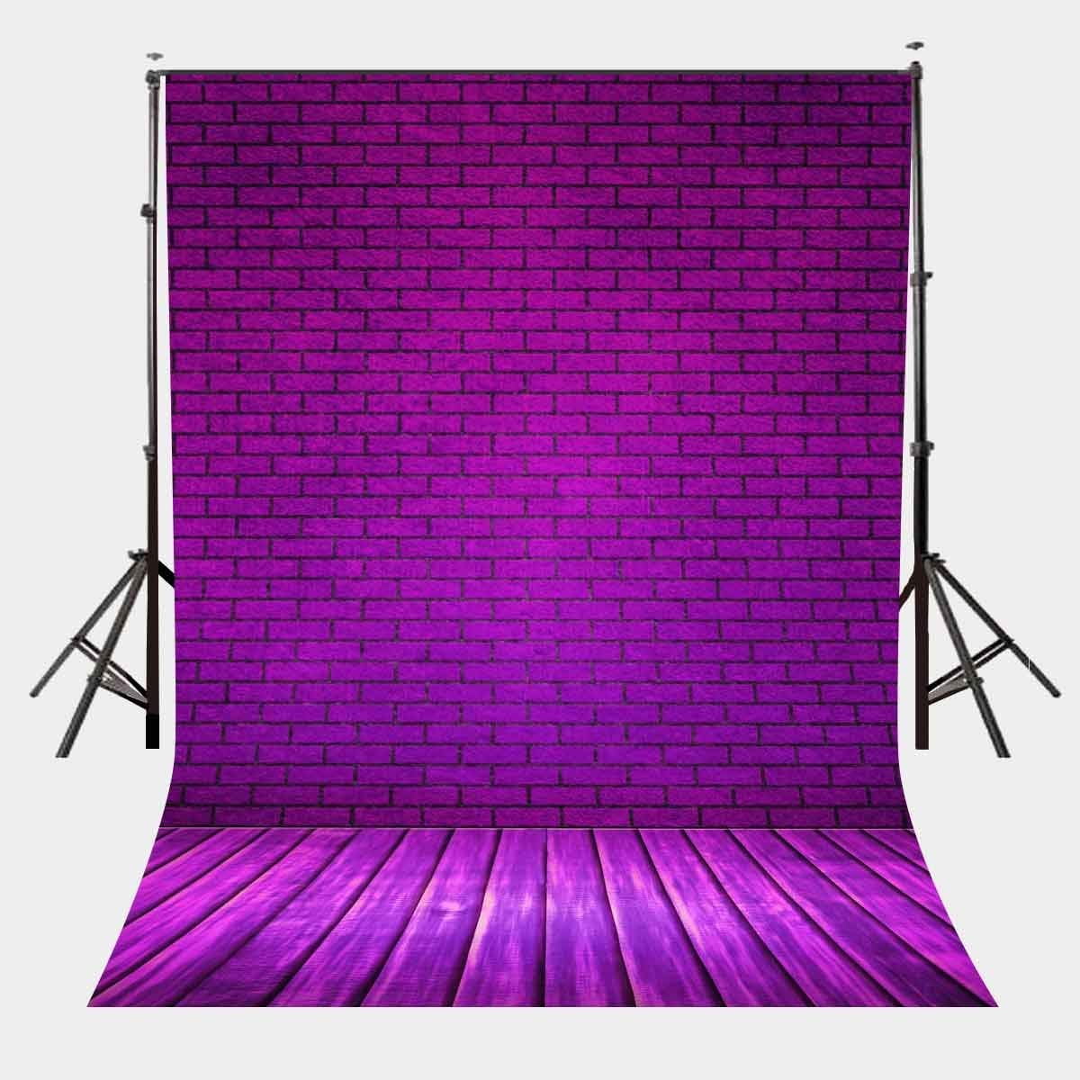 ABPHOTO Polyester 5x7ft Ultra Violet Brick Wall Backdrop Ultra Violet ...