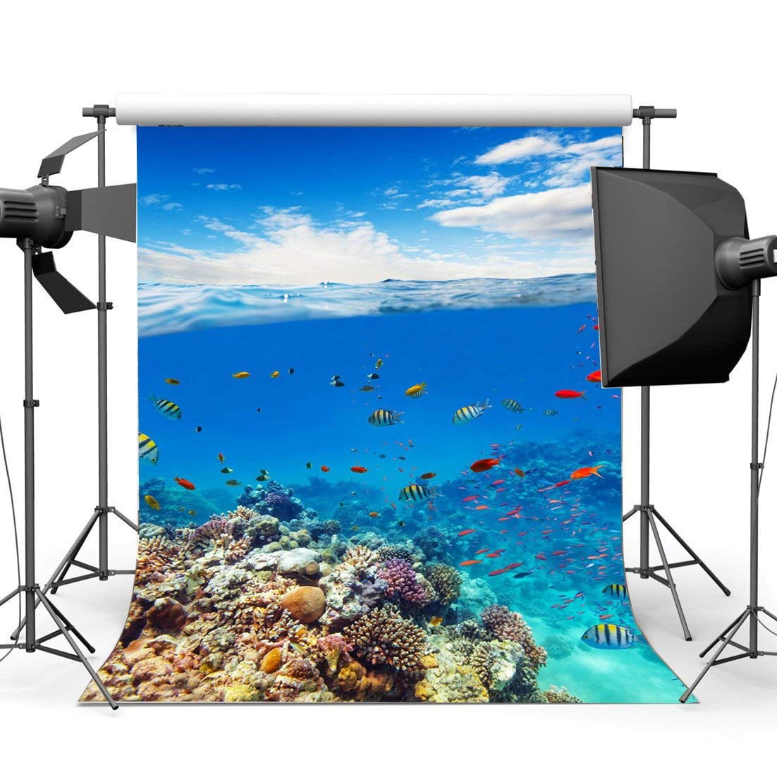 ABPHOTO Polyester 5x7ft Underwater World Backdrop Aquarium Fancy Coral ...