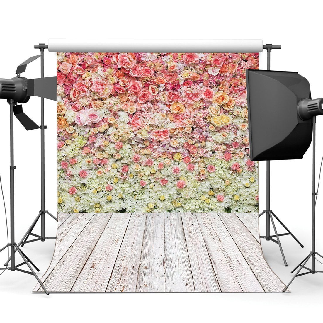 ABPHOTO Polyester 5x7ft Valentine's Day Backdrop Blooming Fresh Rose ...