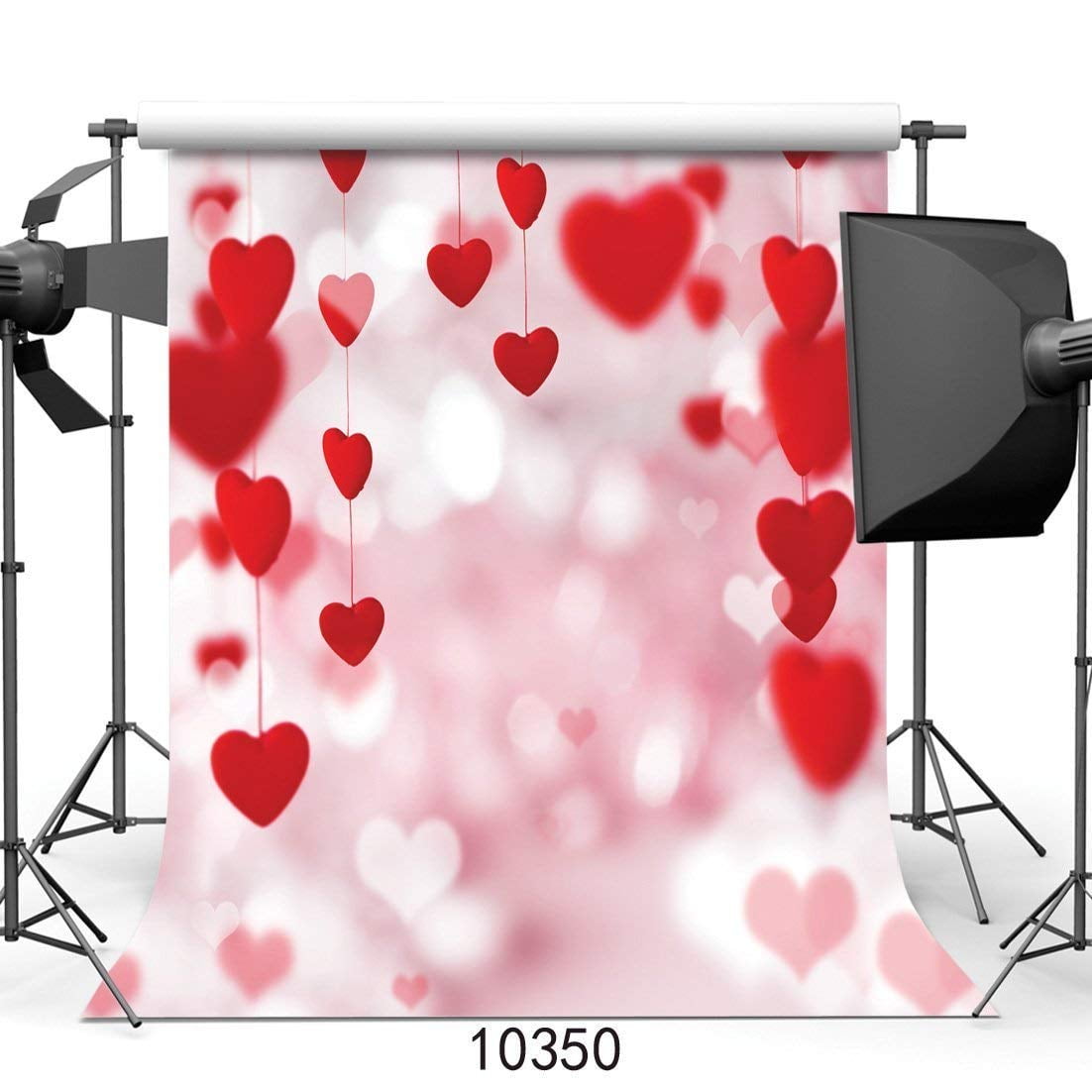 ABPHOTO Polyester 5x7ft Valentine's Day Backdrop Bokeh Red Sweet Hearts ...