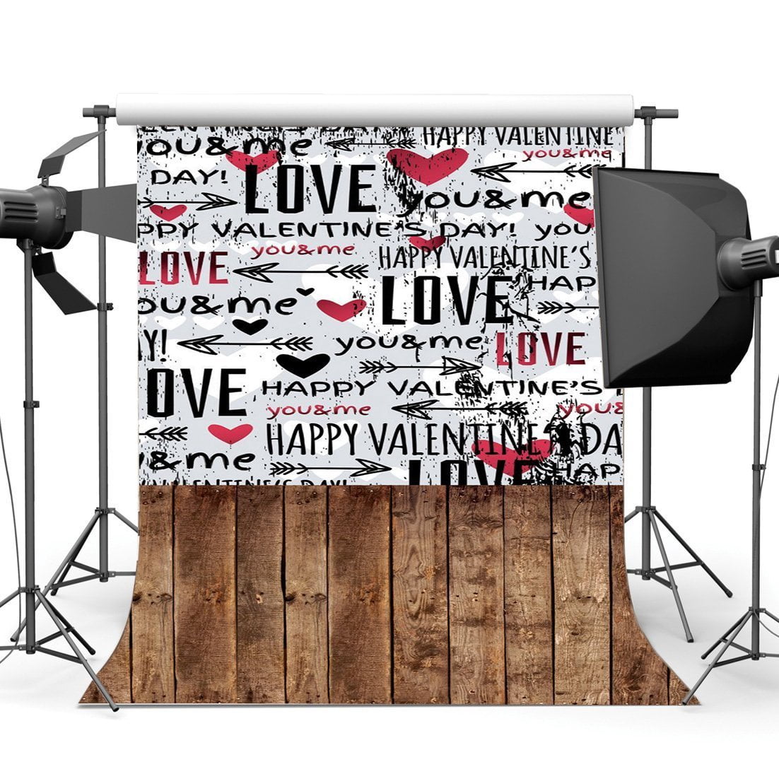 ABPHOTO Polyester 5x7ft Valentine's Day Backdrop Cupid's Arrow Sweet ...