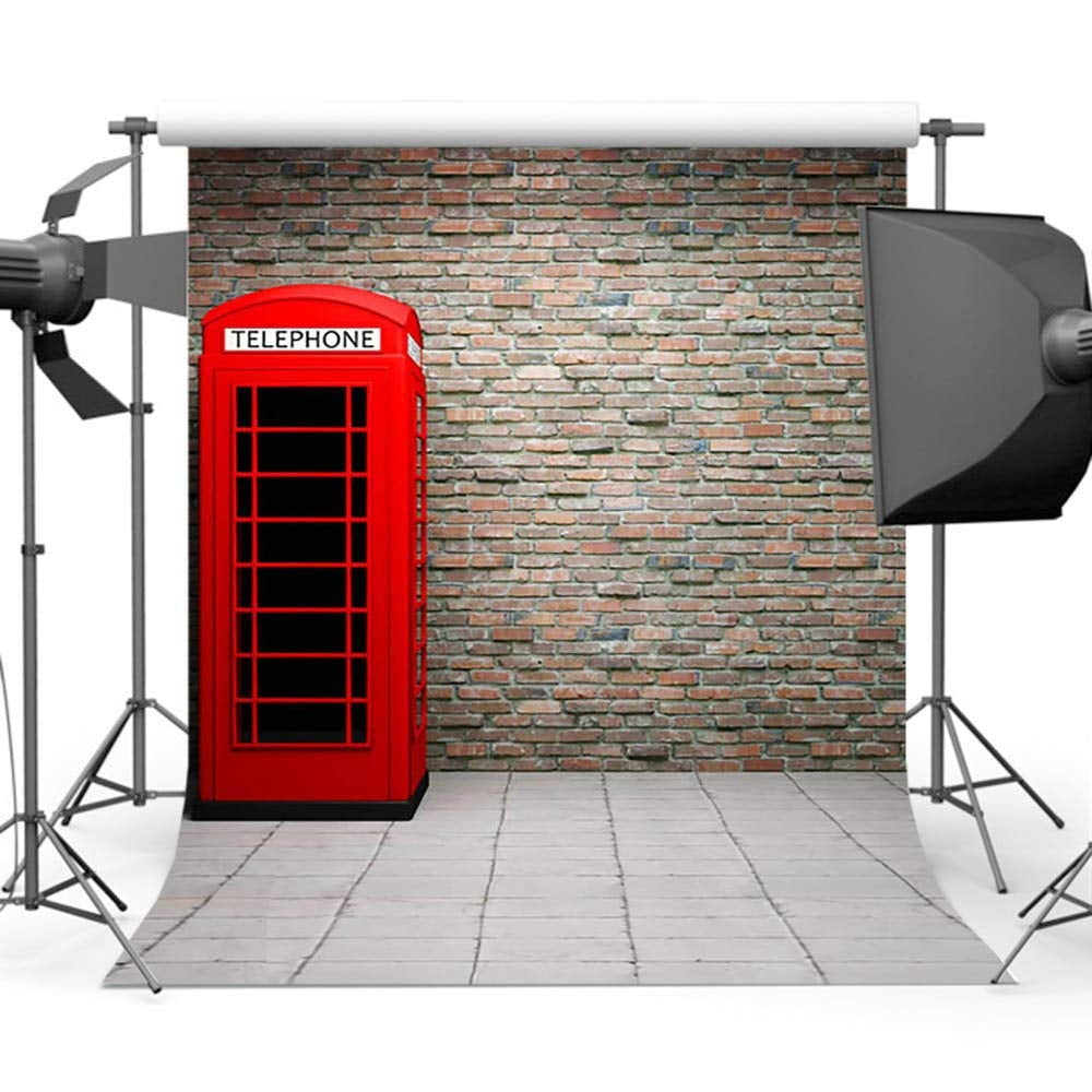 ABPHOTO Polyester 5x7ft Vintage Brick Wall Backdrop White Concrete ...