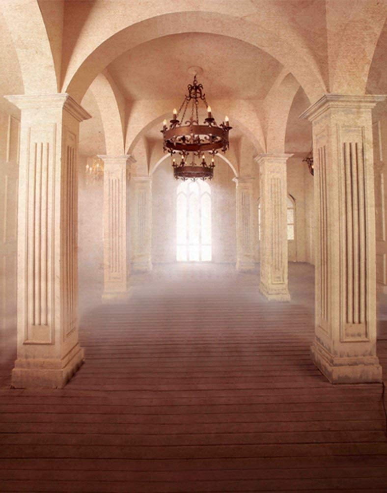 ABPHOTO Polyester 5x7ft Vintage Empty Hall Pillar Photography Backdrops ...
