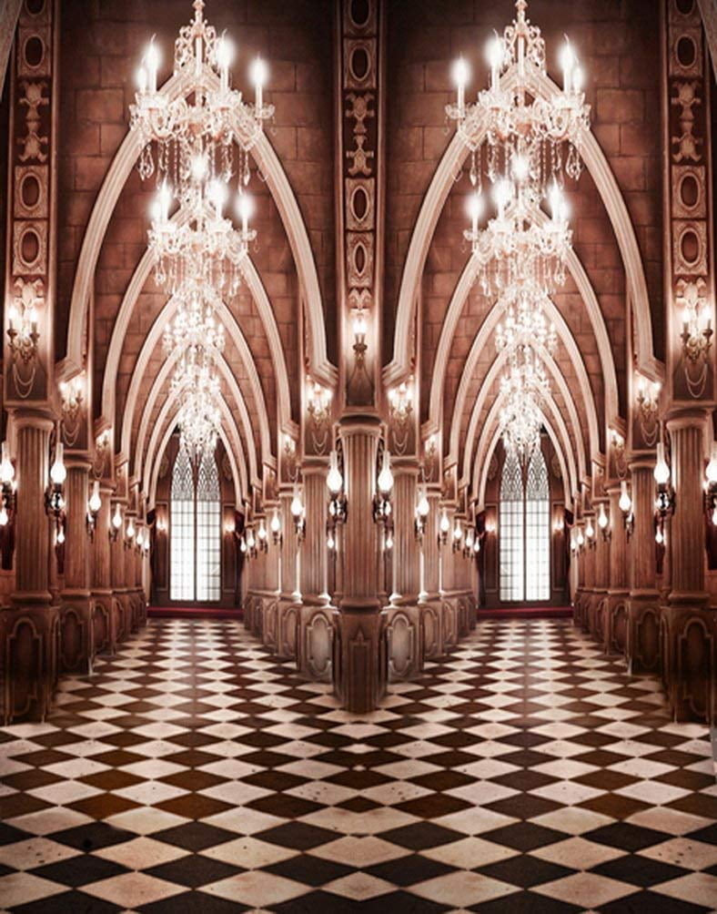 ABPHOTO Polyester 5x7ft Vintage Hall Photography Backdrops Photo Props ...