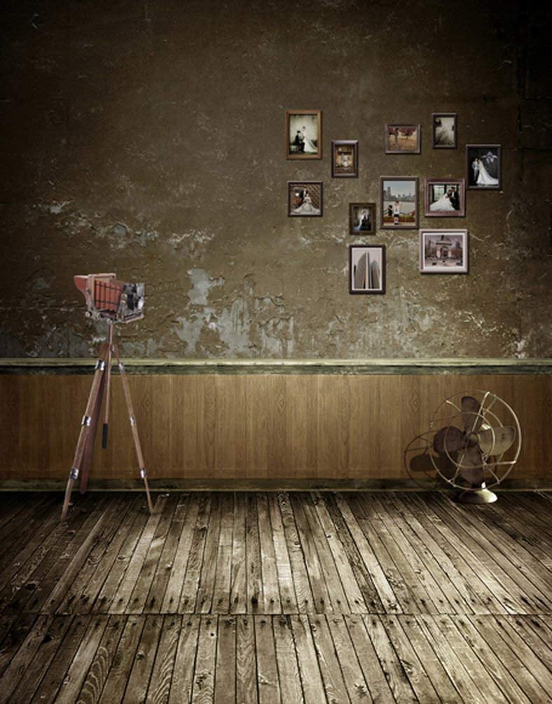 ABPHOTO Polyester 5x7ft Vintage Room Wooden Floor Camera Photography ...