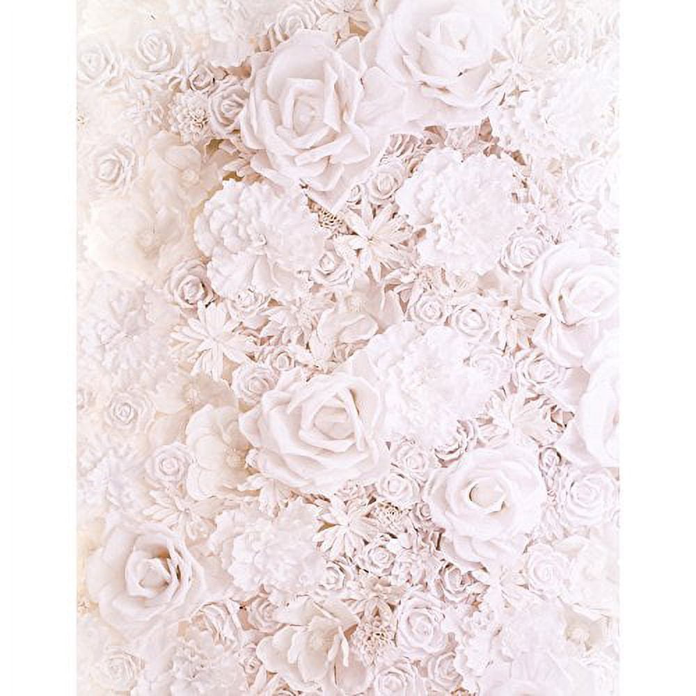 ABPHOTO Polyester 5x7ft White Flower Pure Rose Photography Studio ...