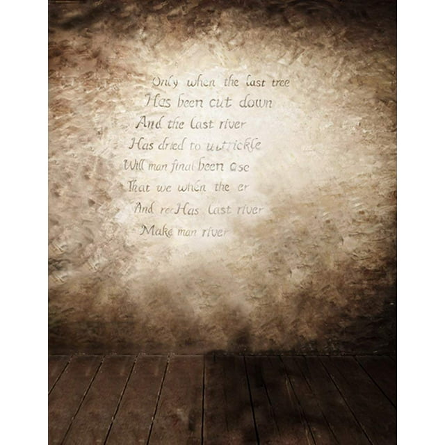 ABPHOTO Polyester 5x7ft Wooden Floor Poem Old Wall Photography ...
