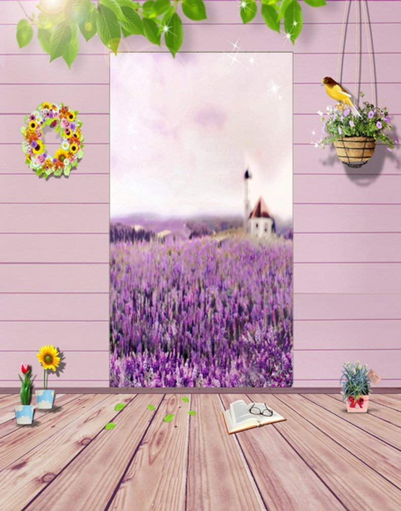ABPHOTO Polyester 5x7ft Wooden Floor Wall Flowers Bird Photography ...