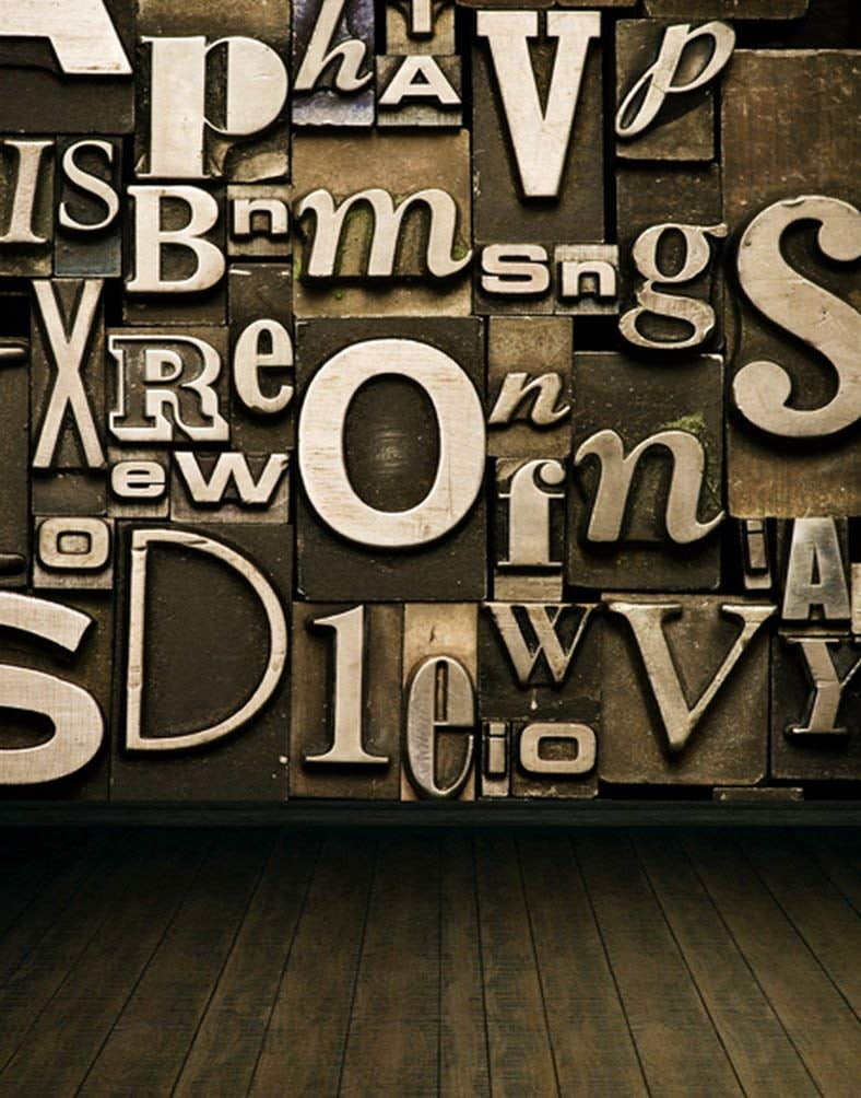 ABPHOTO Polyester 5x7ft Wooden Floor Word Photography Backdrops Photo ...
