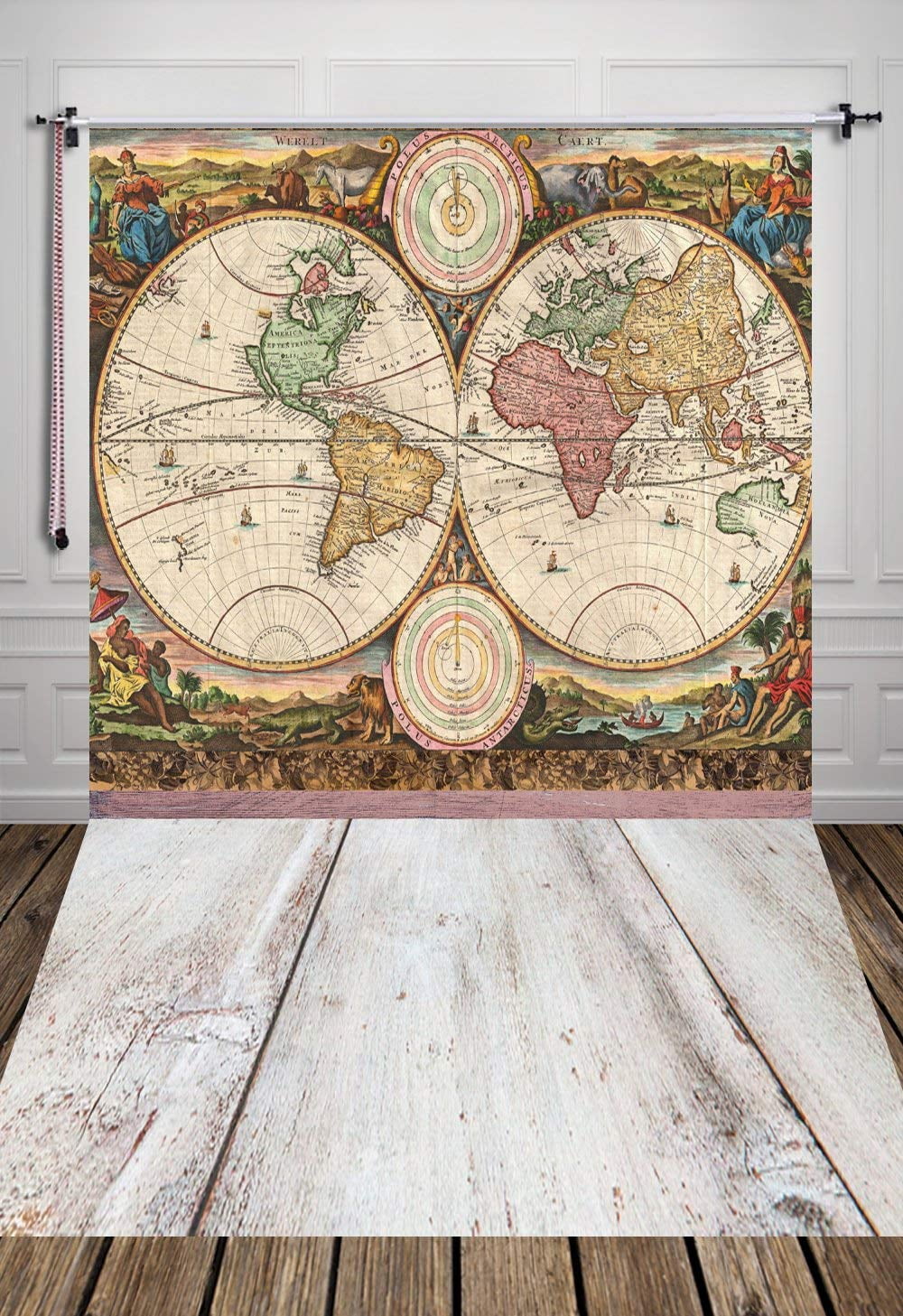 ABPHOTO Polyester 5x7ft World Map Photography art Backdrop - Walmart.com