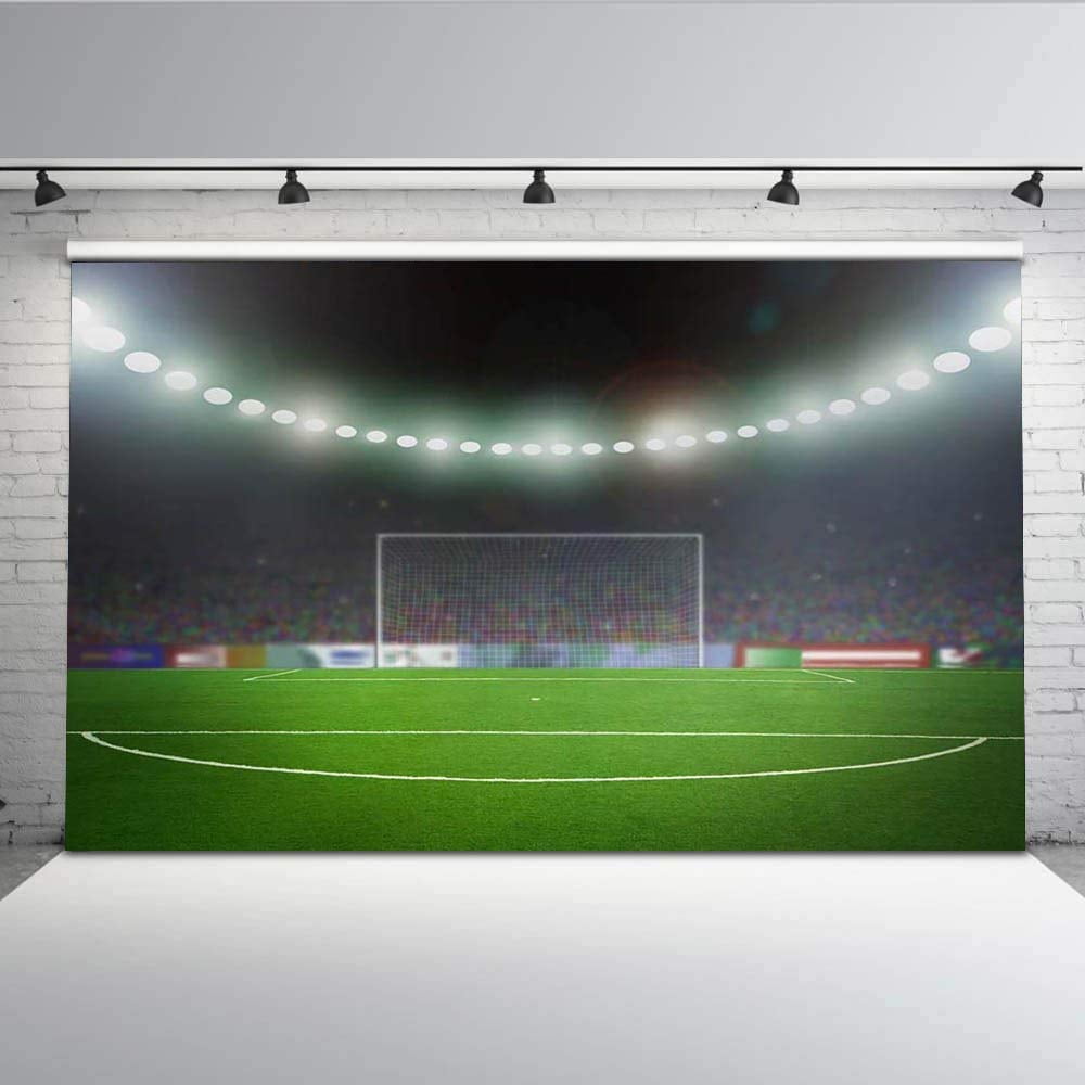 ABPHOTO Polyester 7x5ft Backdrop Football Field Goal Green Grass ...