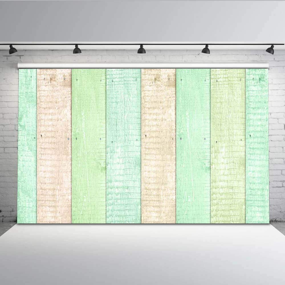 ABPHOTO Polyester 7x5ft Backdrop Green and Cyan Batten Backdrop for ...
