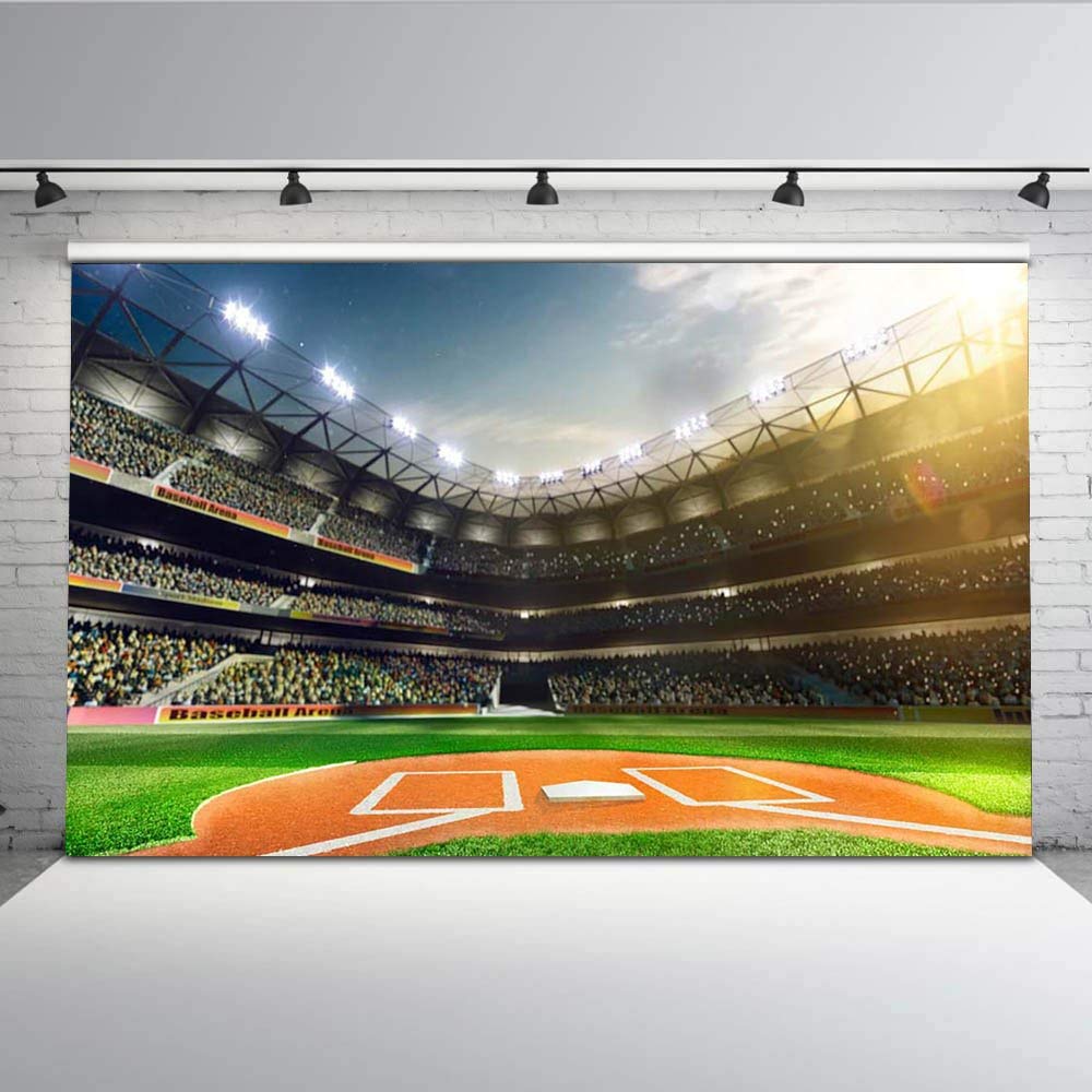 ABPHOTO Polyester 7x5ft Backdrop Modern Baseball Field Cheering ...