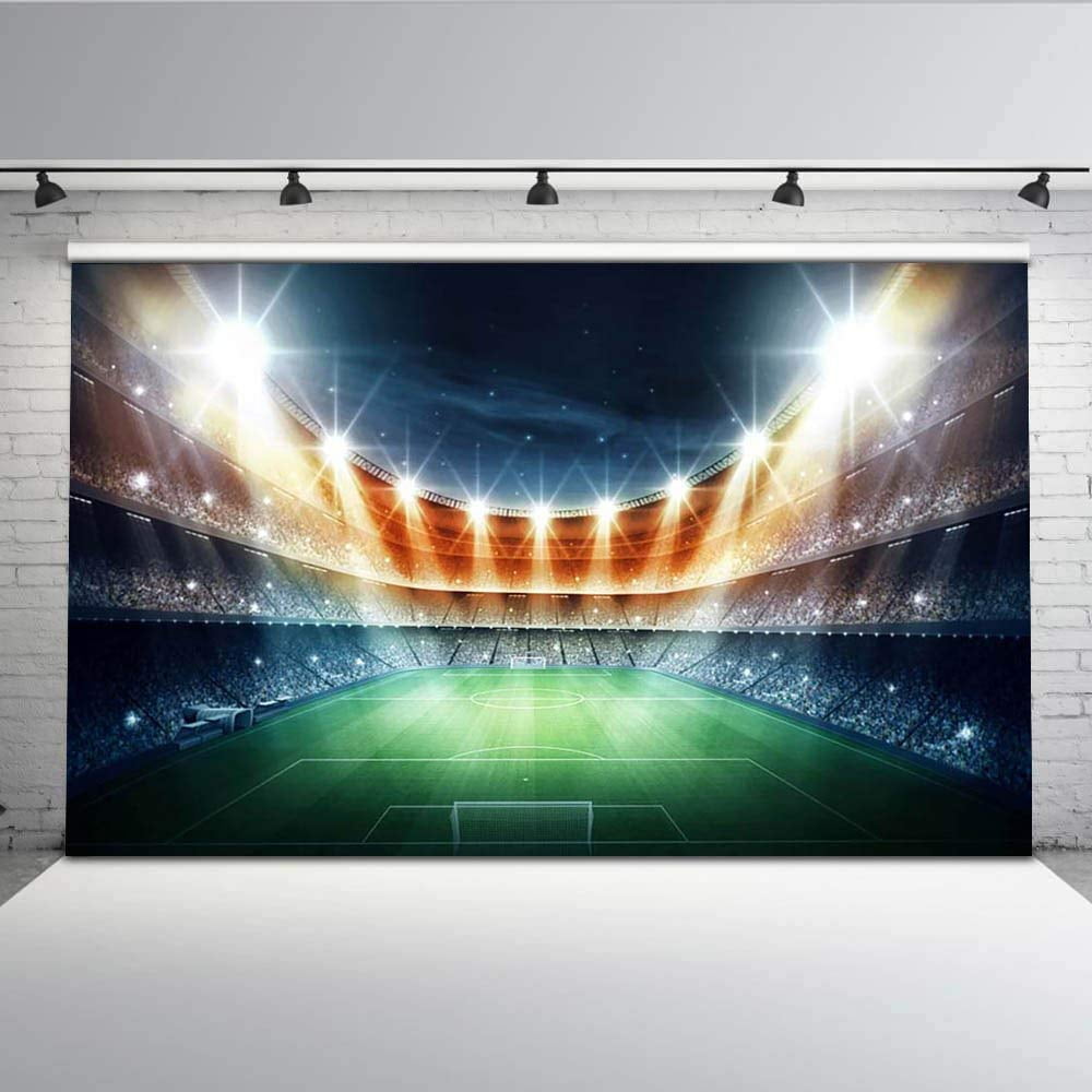 ABPHOTO Polyester 7x5ft Backdrop Modern Football Field Spotlight ...