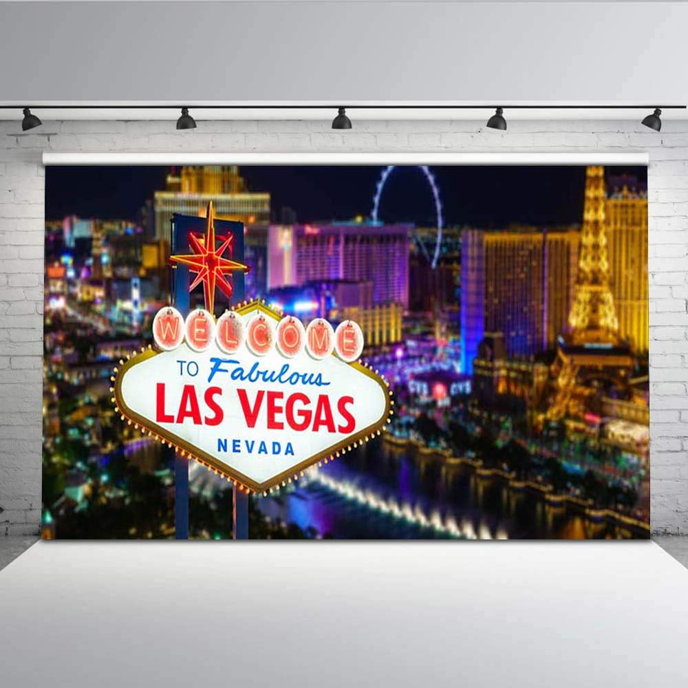 ABPHOTO Polyester 7x5ft Backdrop Night Scene of Las Vegas Photography ...