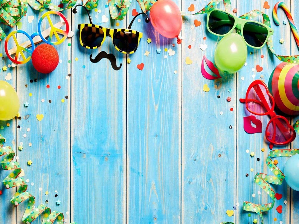 ABPHOTO Polyester 7x5ft Blue Wooden Backgrounds Broad Wood Photography ...