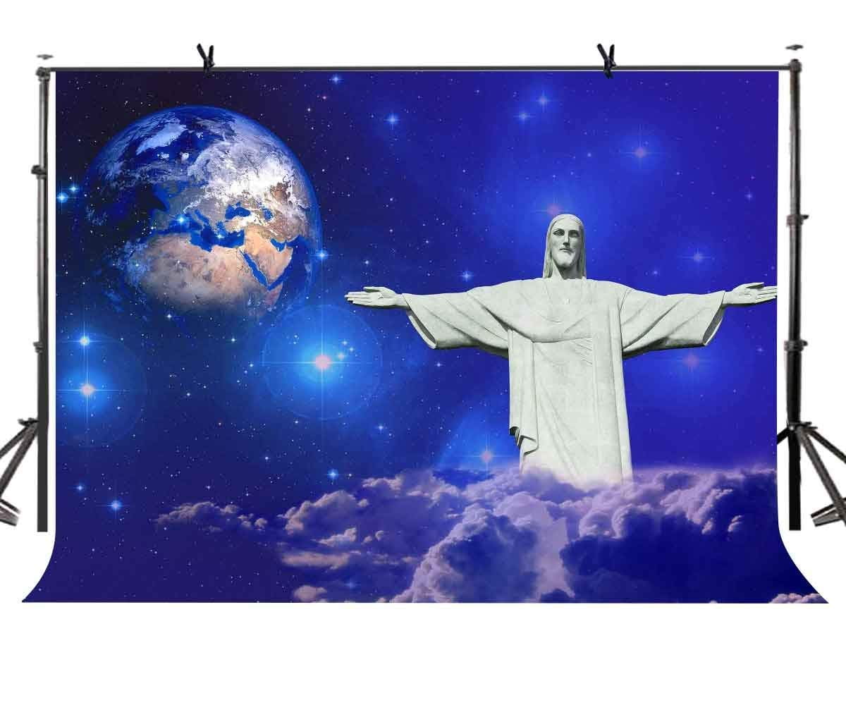 ABPHOTO Polyester 7x5ft Christ Statue Backdrop Hug Everything The Great ...
