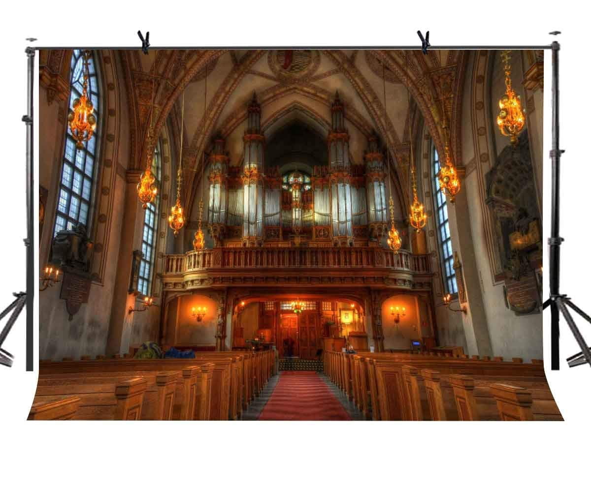 ABPHOTO Polyester 7x5ft Church Backdrop Church Interior Photography ...