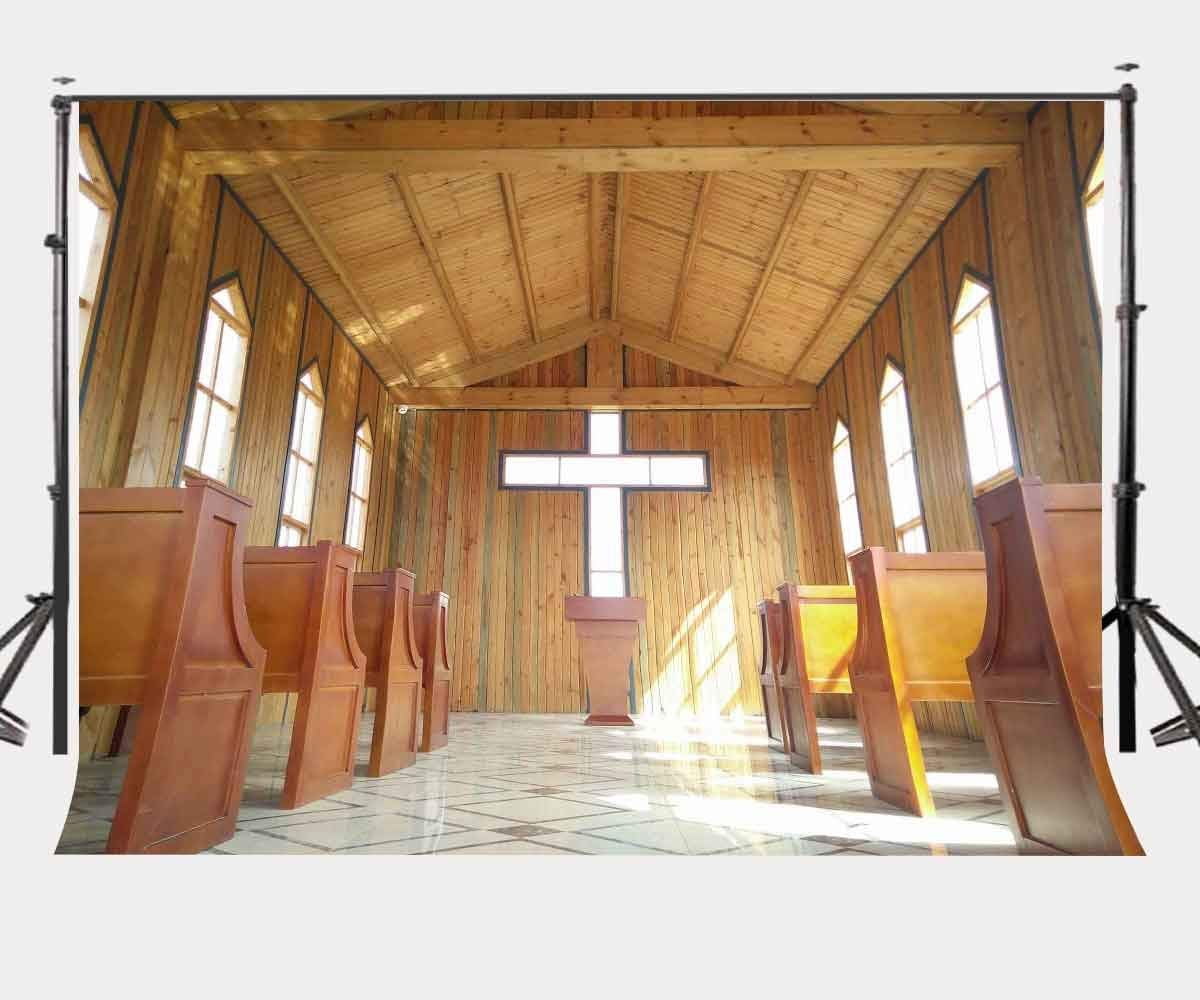 ABPHOTO Polyester 7x5ft Church Photography Backdrop Wooden House ...