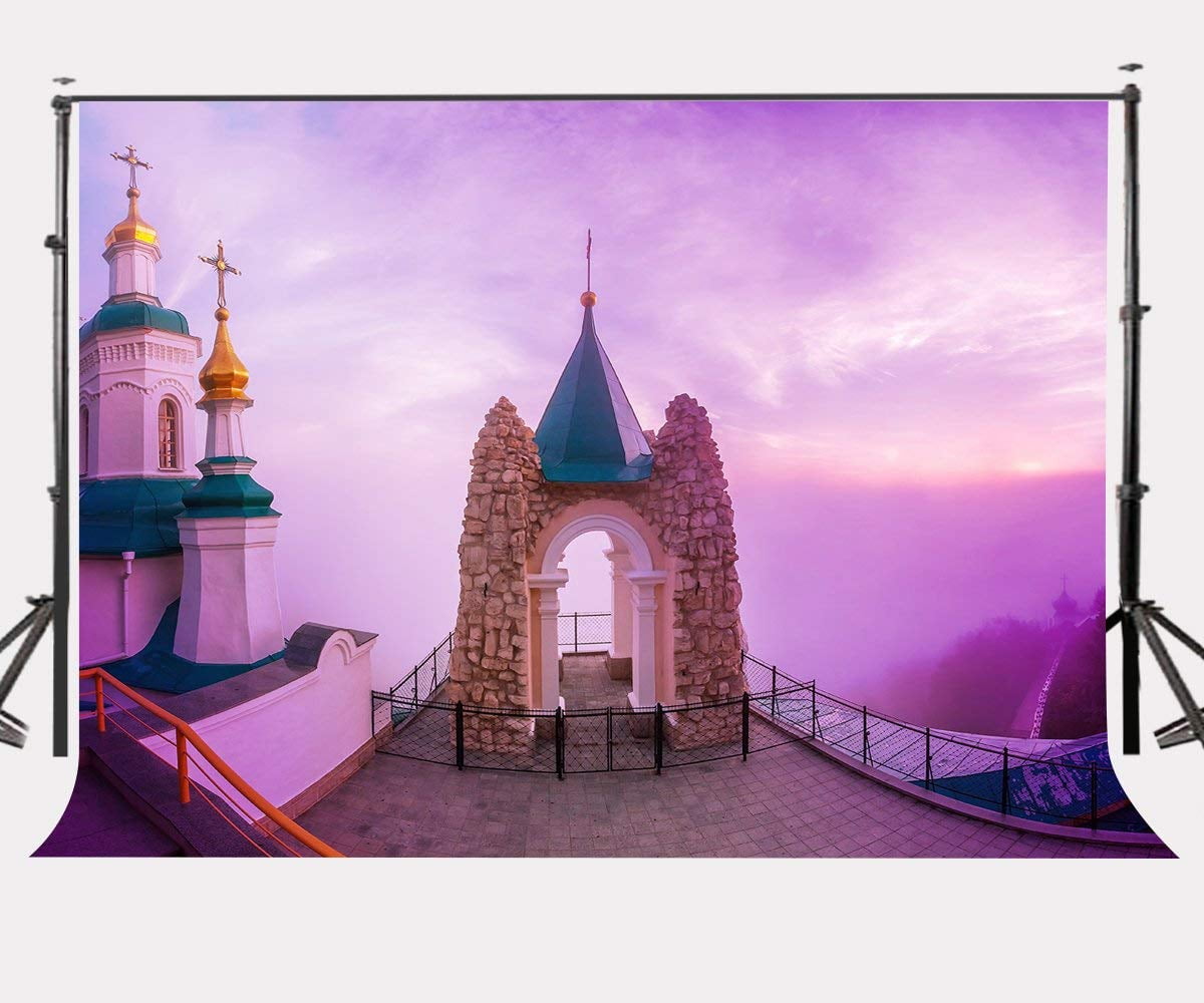 ABPHOTO Polyester 7x5ft City Building Backdrop Pantone 18-3838 Color ...