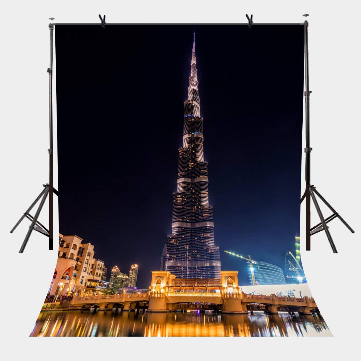 ABPHOTO Polyester 7x5ft City Night Scene Backdrop Dubai Photography ...